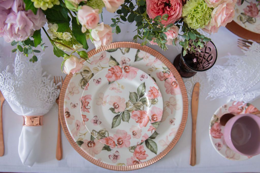 JOGO DE SOBREMESA ENCANTO FLOR ALLEANZA C/6 PRATOS 1º LINHA - Camicado